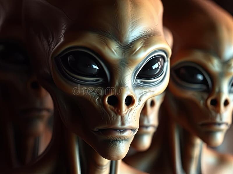 Image of Alien Figures in a Row Stock Illustration - Illustration of ...