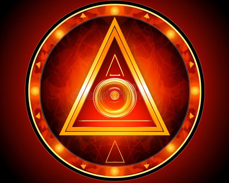 An Image of an All Seeing Eye with a Red Triangle in the Center Stock ...
