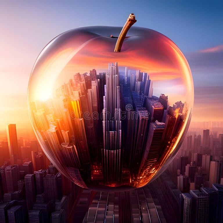 Image of an Amazing Giant Colossal Glass Apple-shaped Containing a ...