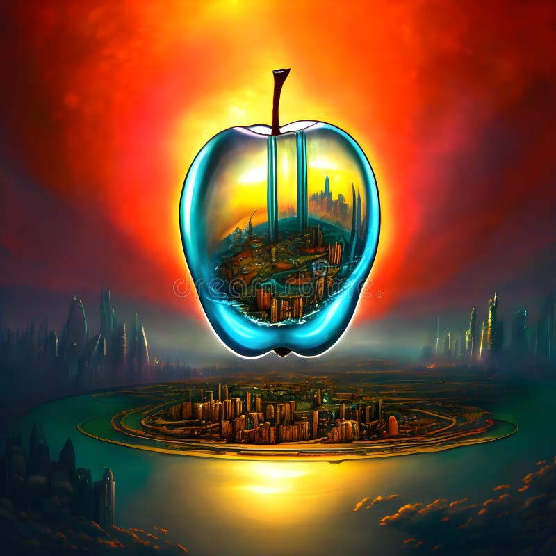 Image of an Amazing Giant Colossal Glass Apple-shaped Containing a ...