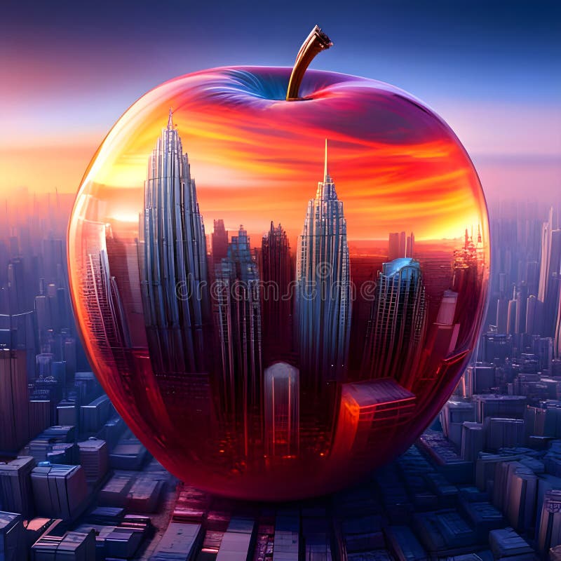 Image of an Amazing Giant Colossal Glass Apple-shaped Containing a ...