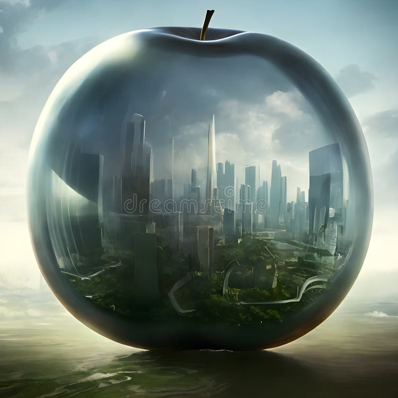 Image of an Amazing Giant Colossal Glass Apple-shaped Containing a ...