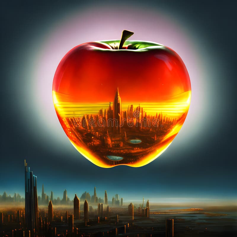 Image of an Amazing Giant Colossal Glass Apple-shaped Containing a ...