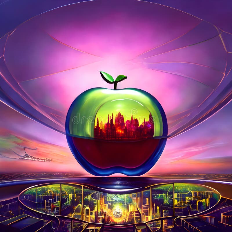 Image of an Amazing Giant Colossal Glass Apple-shaped Containing a ...