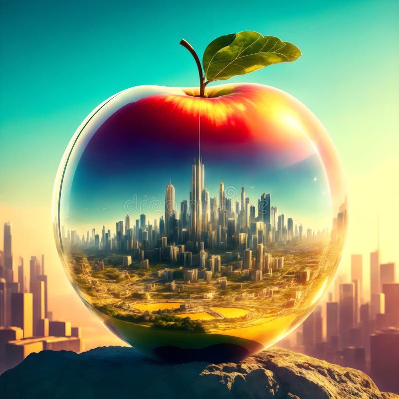 Image of an Amazing Giant Colossal Glass Apple-shaped Containing a ...