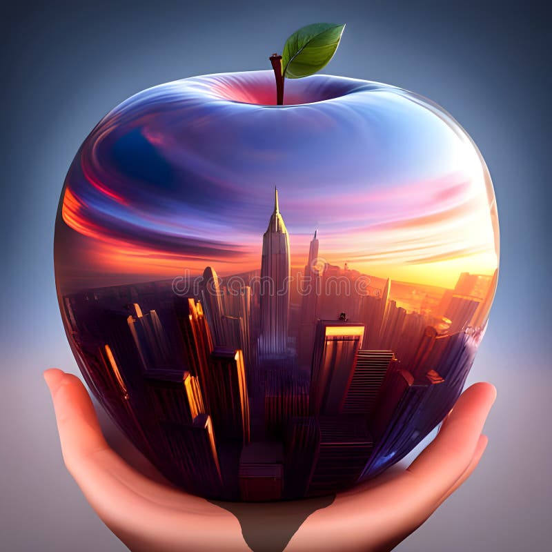 Image of an Amazing Giant Colossal Glass Apple-shaped Containing a ...