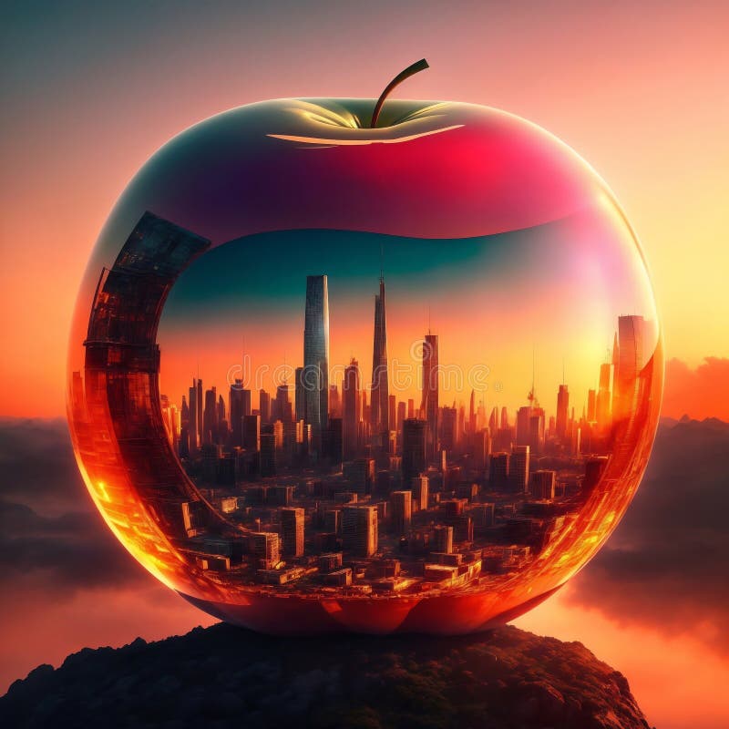 Image of an Amazing Giant Colossal Glass Apple-shaped Containing a ...