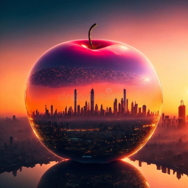 Image of an Amazing Giant Colossal Glass Apple-shaped Containing a ...