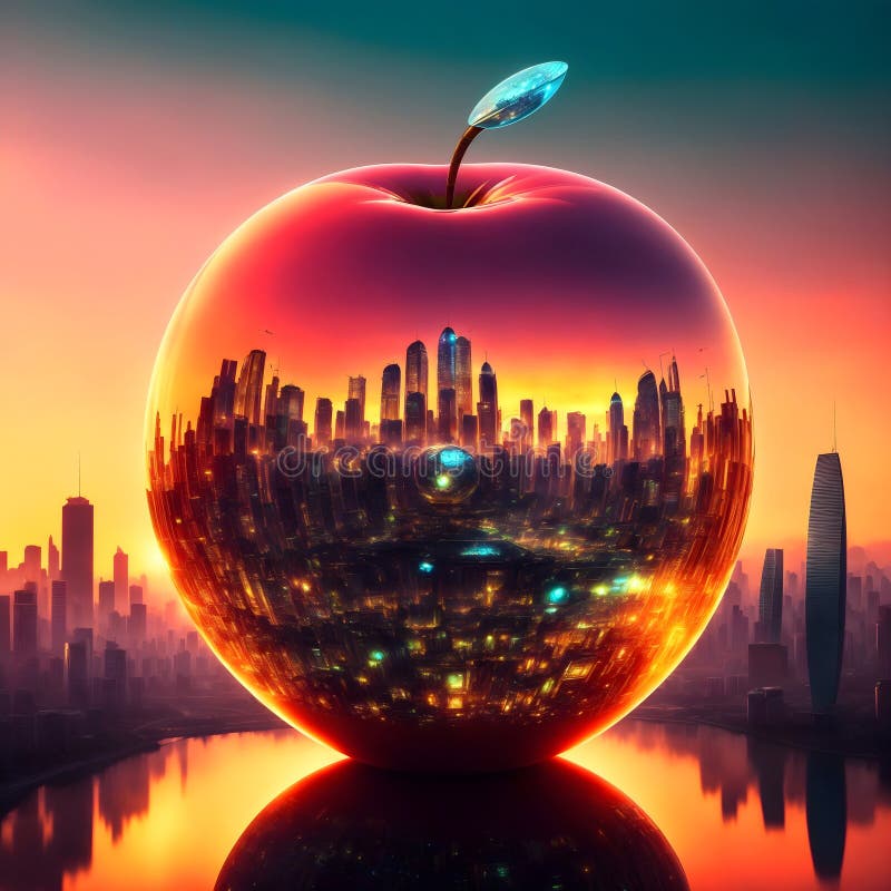 Image of an Amazing Giant Colossal Glass Apple-shaped Containing a ...