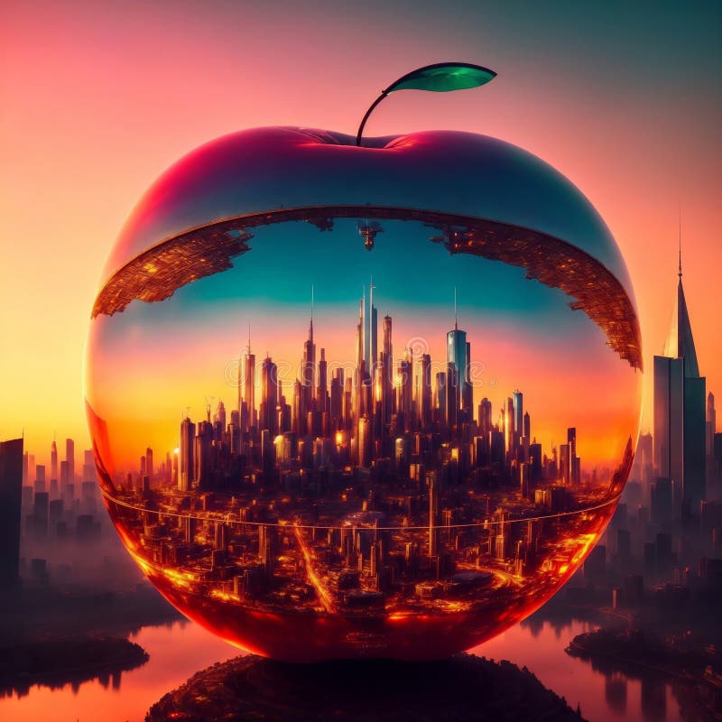 Image of an Amazing Giant Colossal Glass Apple-shaped Containing a ...