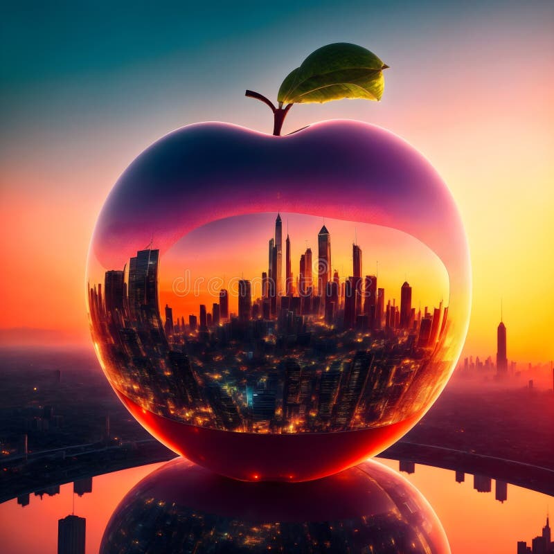 Image of an Amazing Giant Colossal Glass Apple-shaped Containing a ...