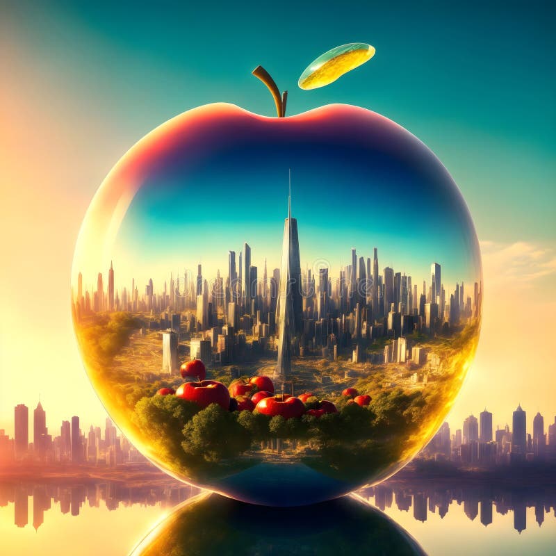 Image of an Amazing Giant Colossal Glass Apple-shaped Containing a ...