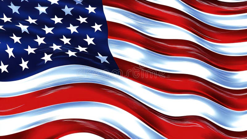 Image of the american flag stock illustration. Illustration of wind ...