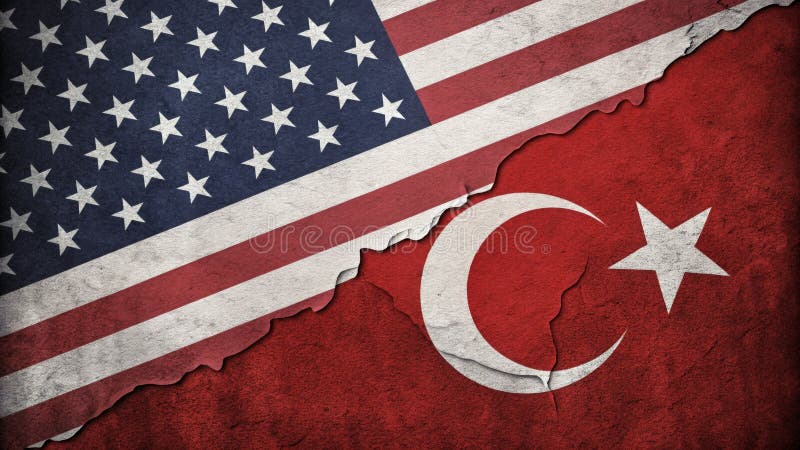 American and Turkish Flags Side by Side Symbolizing International ...
