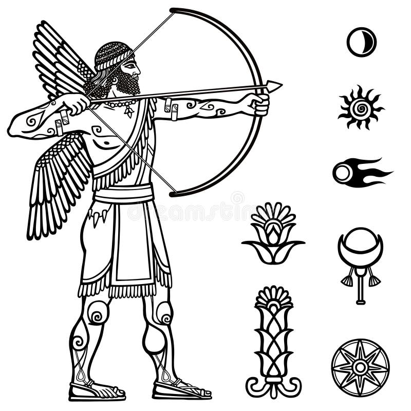 Image of the Ancient Archer. Stock Vector - Illustration of culture ...