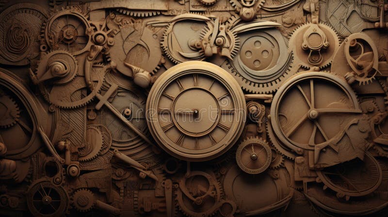 Image of an Ancient Clock Mechanism. Concept of Future and Present Time ...