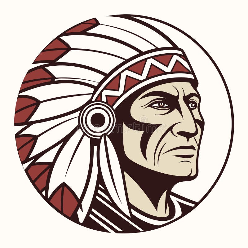 Image of a Young Native American Man Stock Illustration - Illustration ...