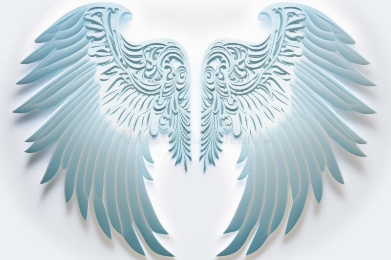Image of Angel Wings on a White Background, Cropped To Focus on the ...