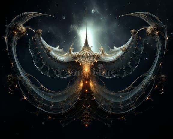 An Image of an Angelic Creature with Wings Stock Illustration ...