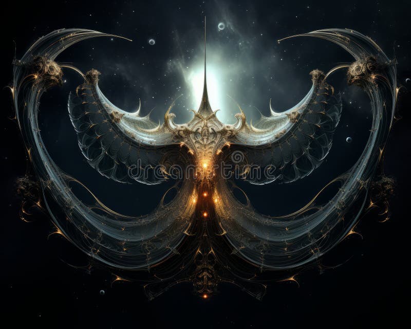 An Image of an Angelic Creature with Wings Stock Illustration ...