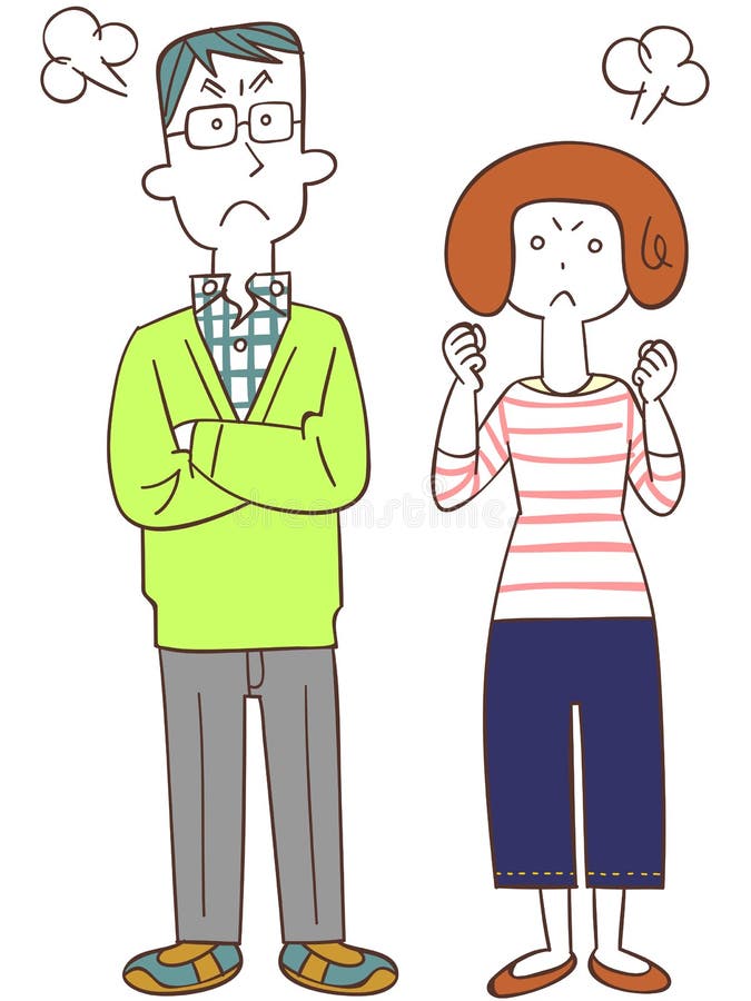 Angry couple stock vector. Illustration of girl, silhouette - 6474423