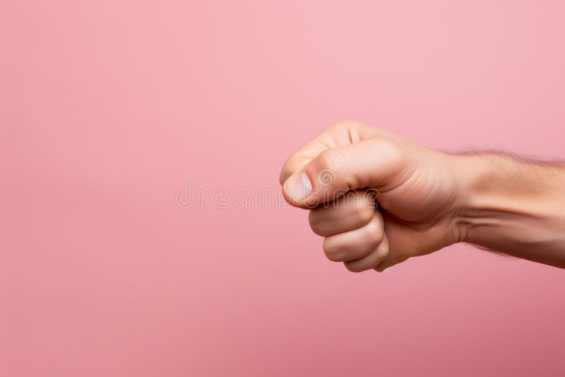 Angry Hand Gesture on Pink Background Stock Illustration - Illustration ...