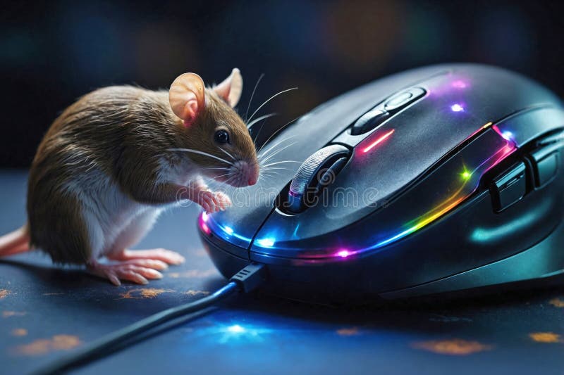 An Image of Animal Mouse and USB Mouse Stock Illustration ...