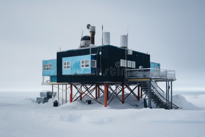 Image of Antarctica Science Station Research Station Generative AI ...