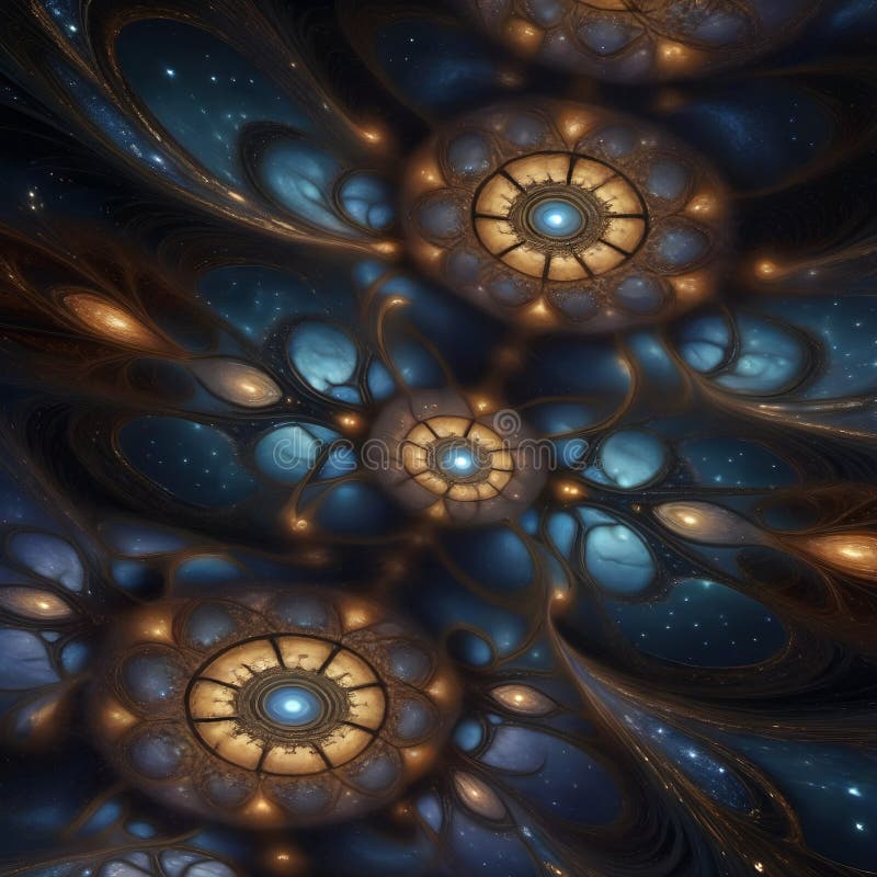 A Digital Illustration Depicting Multidimensional Space Travel. Stock ...