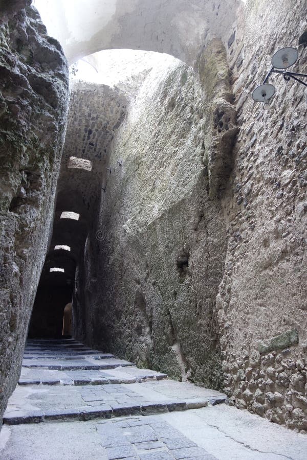Stairs in the Aragonese Castle in Ischia Island Stock Photo - Image of ...