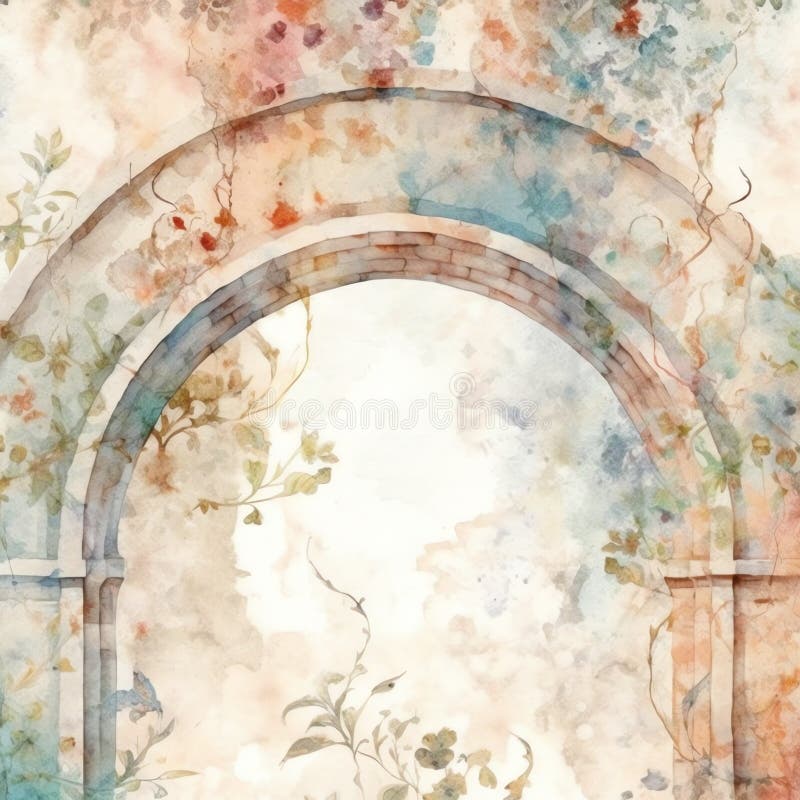 Arch Old Paper, Vintage Digital Paper Stock Illustration - Illustration ...