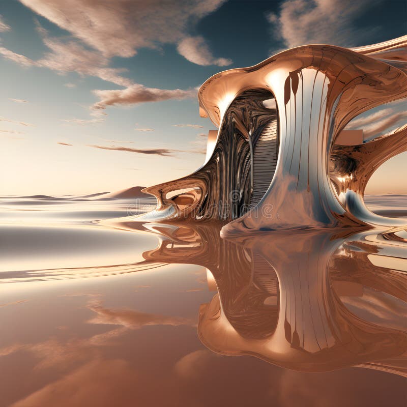 Melting Architectural Structures Stock Illustration - Illustration of ...