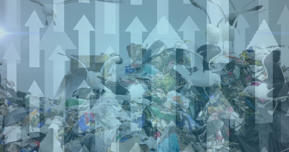 Image of Arrows Going Up a Garbage Dump Stock Illustration ...