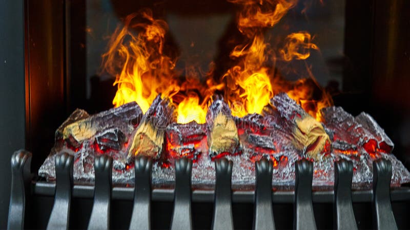 Image of an Artificial Fireplace Stock Image - Image of fake, fire ...