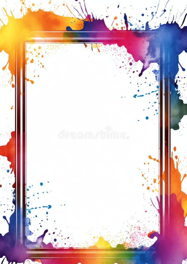 Paint Splatter Border Frame 80s Retro Nostalgic Stock Illustration ...