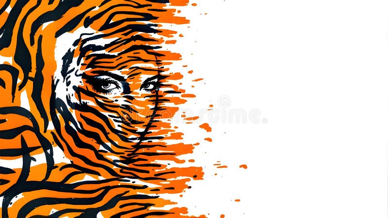 Tiger Stripes Camouflage: a Fusion of Human and Animal Art Stock ...