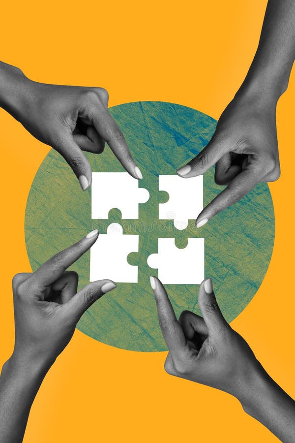 Image Artwork Creative Business Collage of Four Different People ...