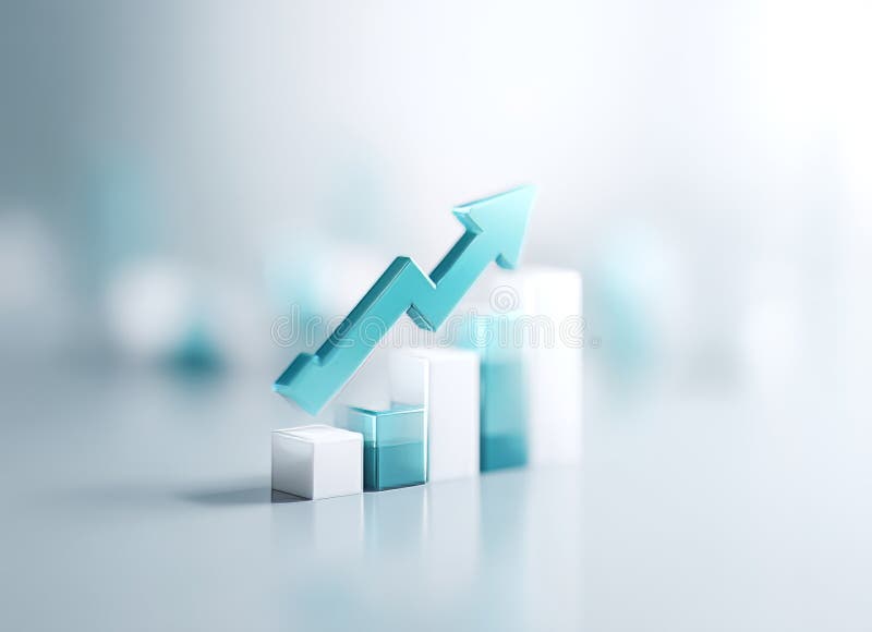 The Image of an Ascending Bar Graph Represents Exponential Growth, As Indicated by a Luminous ...