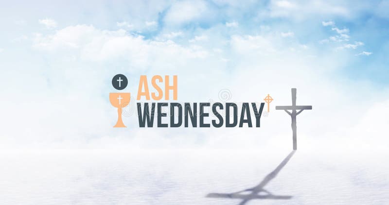 Image of Ash Wednesday and Christian Cross Over Clouds and Sky Stock ...