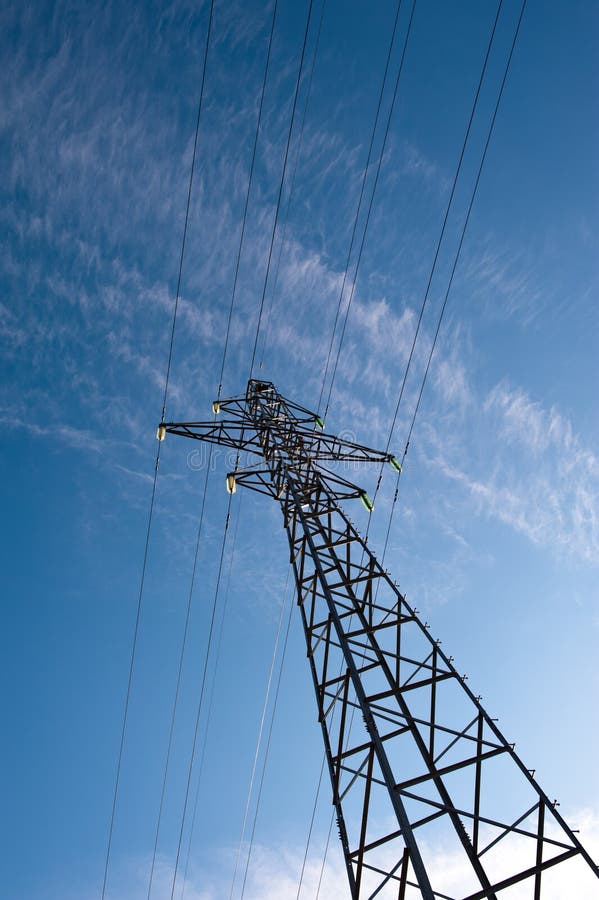A Image of Asian Electrical Power Grid and Blue Sky. Stock Photo ...