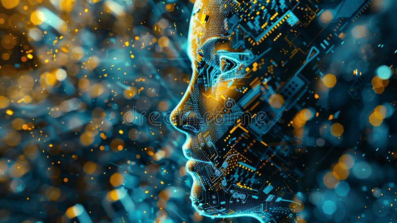 Image Associated with Ideas of Information Revolution. Virtual Thinking ...