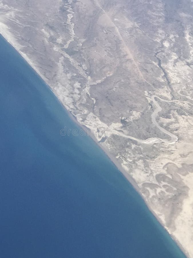 Image of the Atlantic Ocean and Argentine Patagonia from the Plane ...