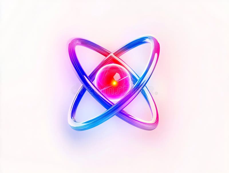 An Image of an Atom with a Red Ball in the Middle of it Stock Photo ...
