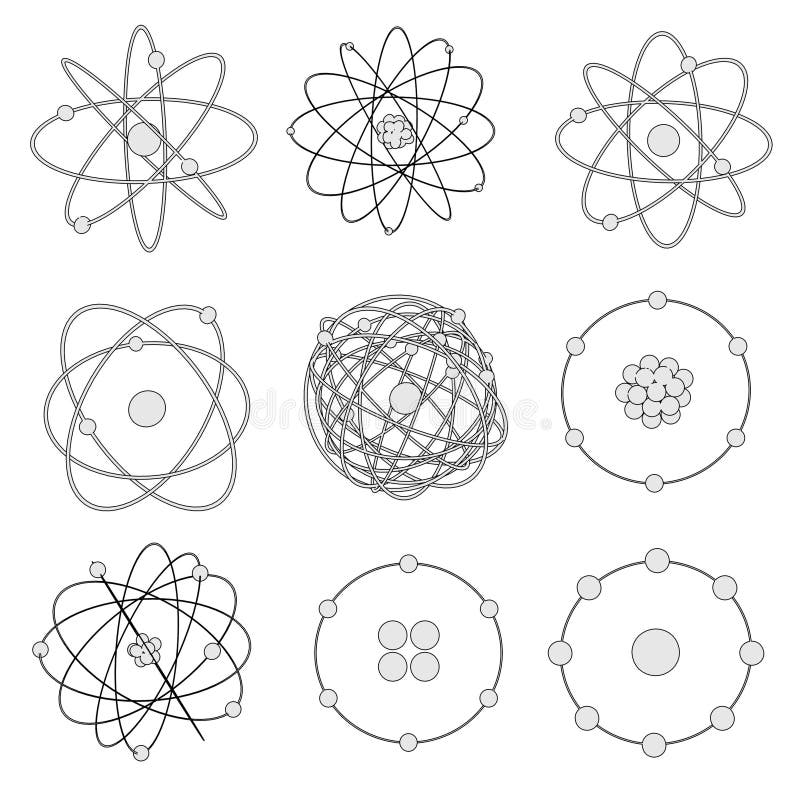 Image of atoms set stock illustration. Illustration of electron - 35869540