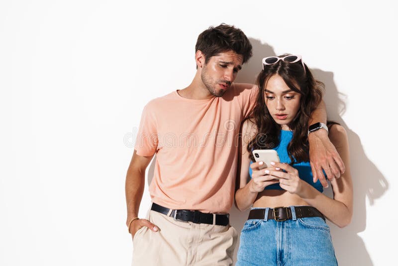 Confused Couple of Having To Move and Arrange All the Packages. Concept ...