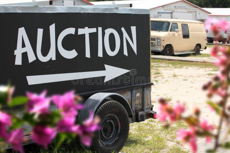 Auction sign stock image. Image of blue, home, real, sign - 2424621