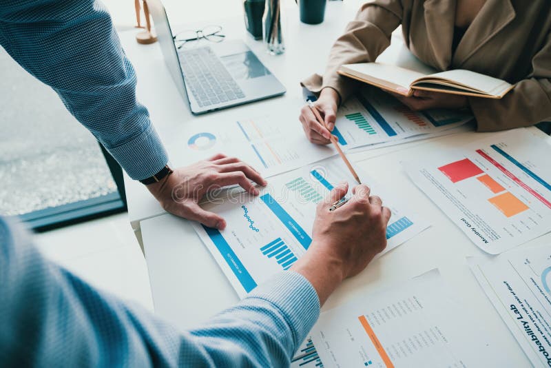 Image of Audit Team Working Together and Looking about Transaction for ...