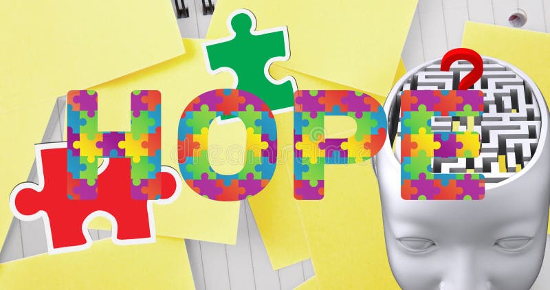 Image of Autism Awareness Month Colourful Puzzle Pieces Forming Hope ...