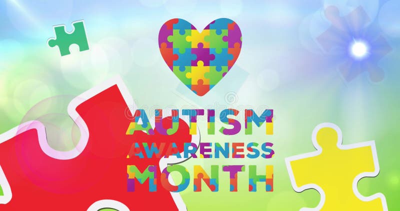 Image of Autism Awareness Month Text Over Colourful Puzzles Stock ...