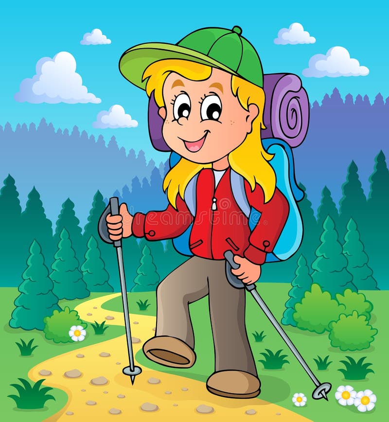 Randonneur de dessin animé illustration stock. Illustration du ...